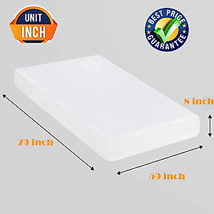 Dkeli Queen Mattress, 8 Inch Gel Memory Foam Mattress for Cool Sleep & Pressure Relief, Medium Firm Bed Mattresses, CertiPUR-US Certified, White