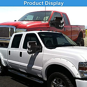 ECCPP Tow Mirrors Towing Mirrors Compatible with 2004-2014 for Ford for F-150 Pickup Truck with Left Right Side Power Control Heat Turn Signal Puddle Auxiliary Light with Chrome Housing