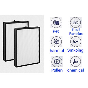 Replacement Filter Compatible with FAMREE FA500: H13 True Hepa Filter Compatible with FAMREE FA500 and Aiper KJ200 Air Purifiers with High Efficiency Activated Carbon, 2 Pack