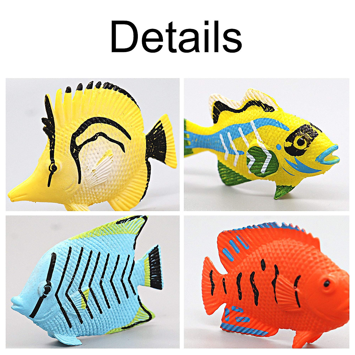 HAPTIME 12PCS Tropical Fish Toys Set, Pastic Cute Sea Life Creatures Learning Educational Toy Party Favors & Christmas Gifts for Boys, Girls, Kids