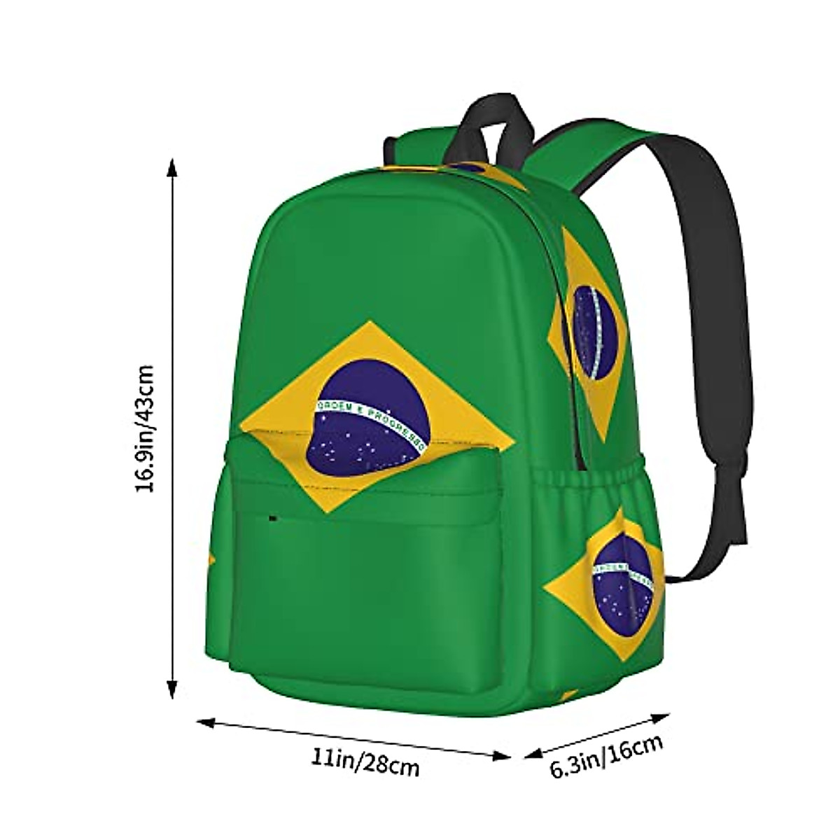 Lightweight Laptop Backpack Brazil Flag School Backpack Bookbags Schoolbag Casual Daypacks