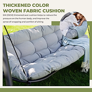 Grand patio Outdoor Patio Swing Chair 3-Person, 3-Seat Patio Swing Chair, Patio Lounge Chair Swing Set for Porch and Garden, Grey