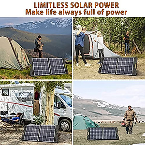 VDL Portable Solar Panel 100W - 20V Foldable Solar Panel with Kickstand, Folding Solar Charger Waterproof for for Portable Power Staion/RV/Marine Rooftop