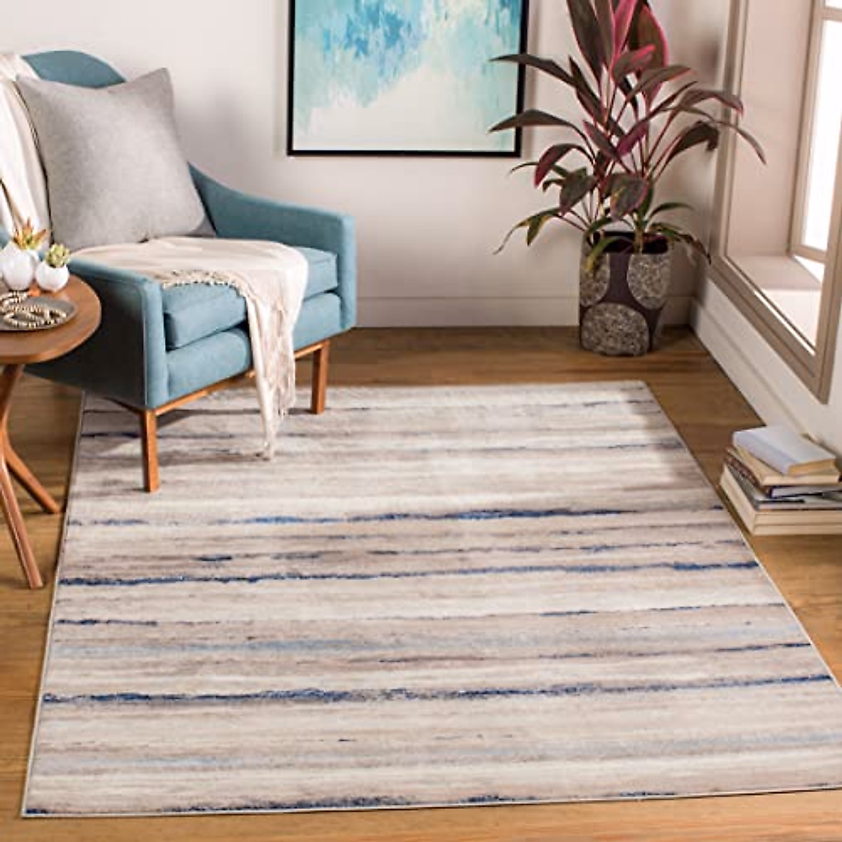 Artistic Weavers Robin Modern Striped Area Rug,7'10" x 10',Ivory