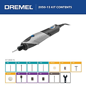 Dremel 2050-15 Stylo+ Versatile Craft Rotary Tool, Wood Carving Detail Tool, Perfect for Glass Etching, Leather Burnishing, Jewelry Making, Polishing, Woodworking and More Craft Projects , Gray