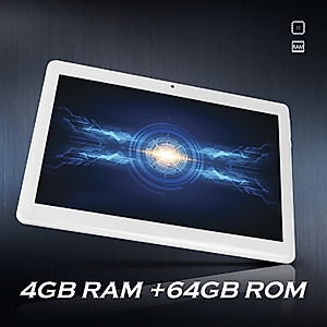 XINYANGCH 10 inch Google Android 8.1 System Unlocked Pad with Dual SIM Card Slot 10.1" IPS Screen 4GB RAM 64GB ROM 3G Phablet Built-in Bluetooth WiFi GPS Tablets (Metallic Silver)