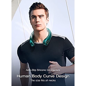 Antinanco Neck Air Conditioner Portable, Upgraded 3 Turbo 1X Cooling Plate Portable Neck Air Conditioner Fan, 6000 mAh Neck Fans Portable Rechargeable, 3 Speeds Neck Cooler(Green-J01)