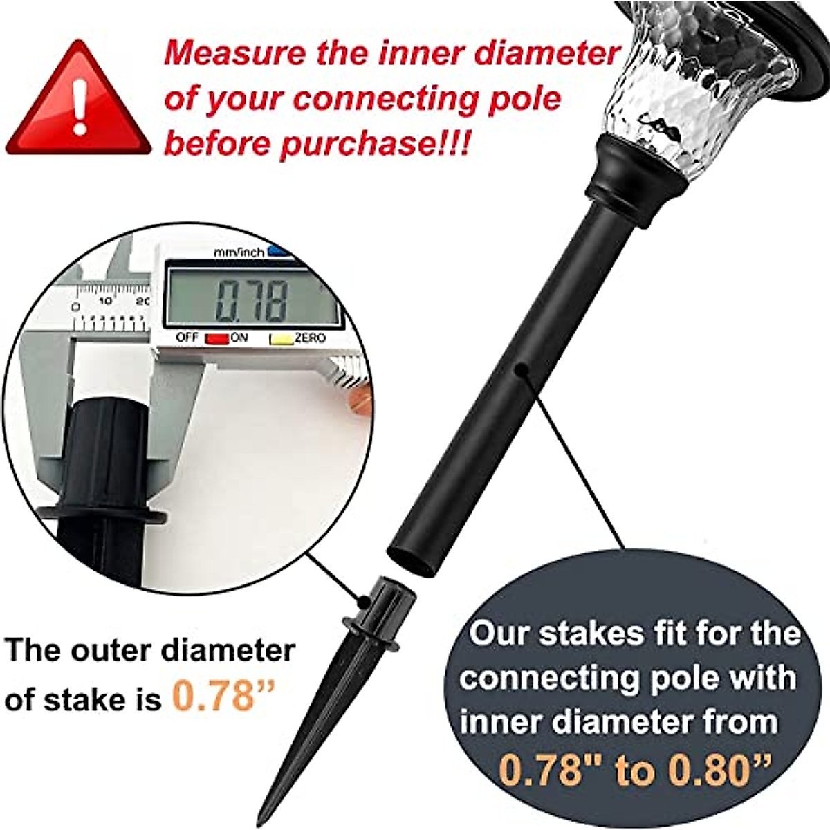 Metal Stake Solar Lights Replacement Spike (6PCS)…