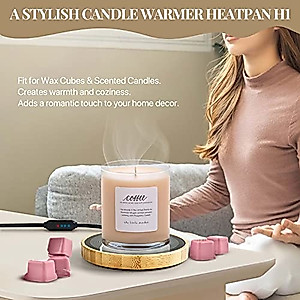 Coffee Mug Warmer, Candle Warmer Plate with 3 Hour Auto Shut Off, 3 Heat Setting Mug Warmer for Desk, Coffee Warmer with Handmade Wooden Base, Electric Heated Warmer, Temperature Safety Control