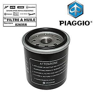 82635R Vespa OEM Oil Filter for Modern Vespa Scooters | OEM# 483727 AP8580128 82635R (ET4 150 Leader 1998-2005), black