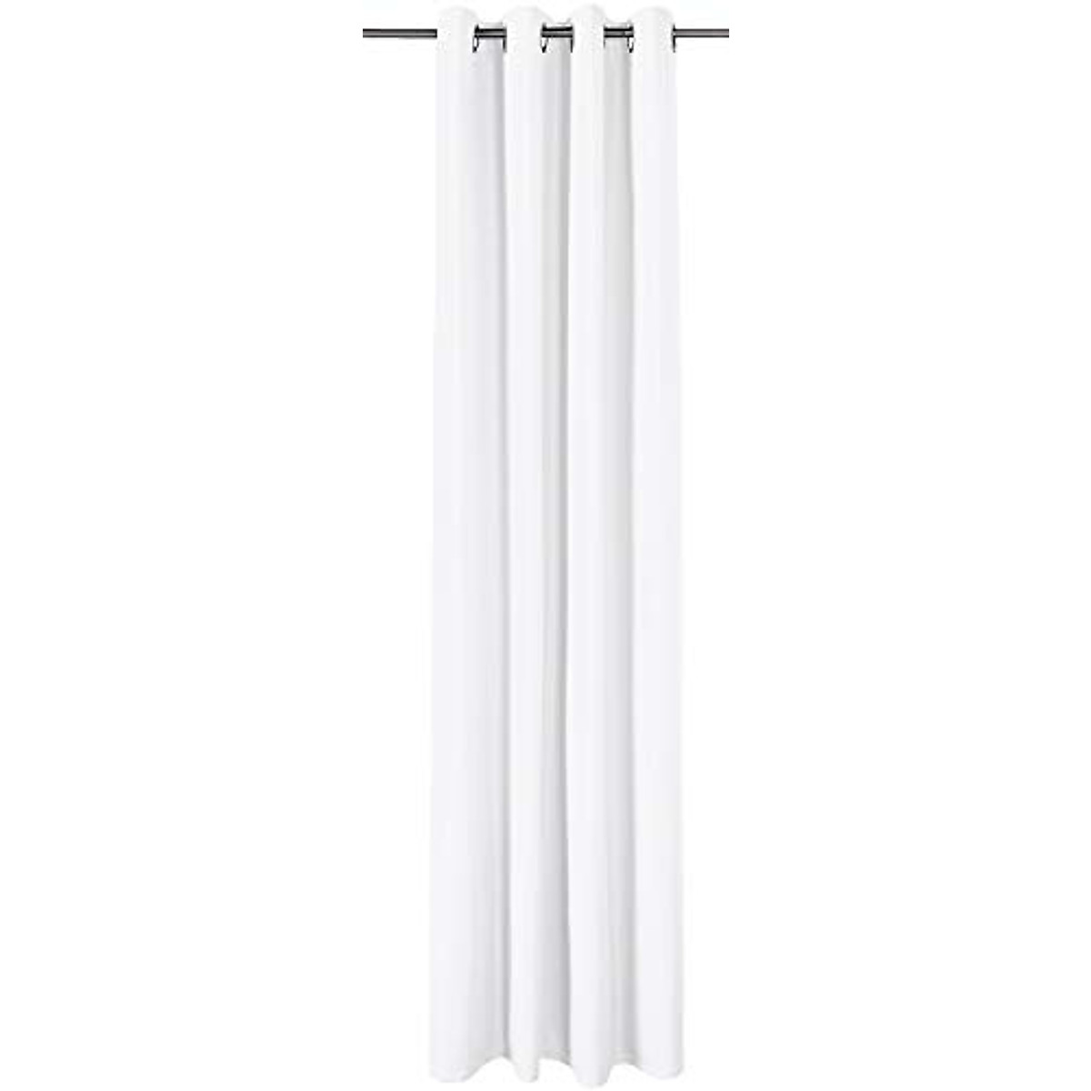 Amazon Basics Room Darkening Blackout Window Curtain with Grommets, 52 x 96 Inches, White - Set of 2