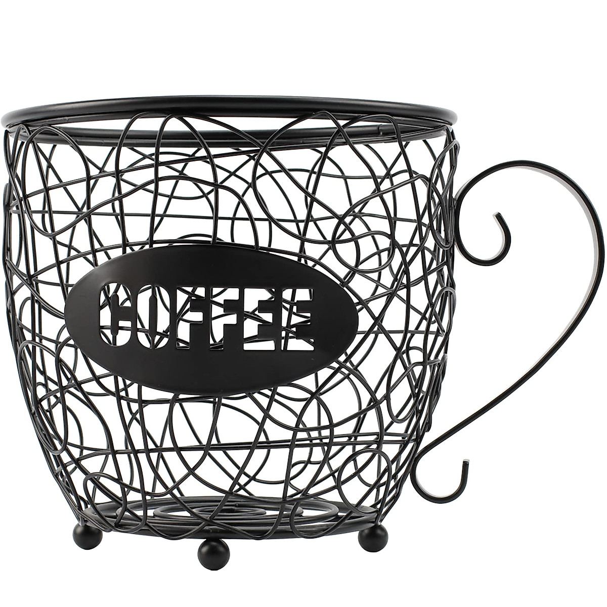 Coffee Pod Holder and K Cup Organizer, Large Capacity K Cup Holder for Counter, Holds 40 Coffee Pods Storage, K Cups Pod Holder for Coffee Bar Accessories, Black