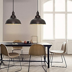 ALAISLYC 2 Pack Bronze Pendant Lights Kitchen Island Industrial Adjustable Hanging Barn Light Fixtures