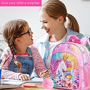 WZLVO Toddler Backpack for Girls, 12" Cute Unicorn Sequin Preschool Bookbag, Kindergarden School bag for little Kids