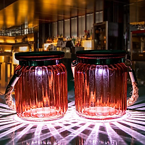 2 Pack Hanging Solar Jar Lanterns - Outdoor Solar Jar Lights Waterproof Decorative LED Lights Red for Patio Yard Garden Party Wedding Decor