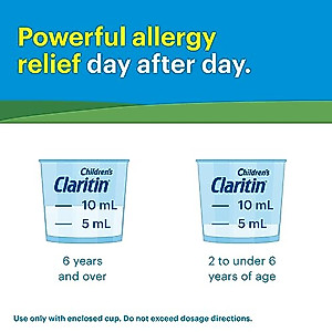 Claritin 24 Hour Allergy Relief - Grape Flavored - Non Drowsy Liquid Antihistamine for Kids, Dye, Alcohol, and Sugar Free Medicine For Children 2 Aged Years and Older