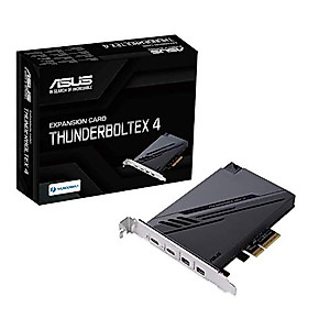 ASUS ThunderboltEX 4 with Intel® Thunderbolt™ 4 JHL 8540 Controller, 2 USB Type-C Ports, up to 40Gb/s bi-Directional Bandwidth, DisplayPort 1.4 Support, up to 100W Quick Charge.