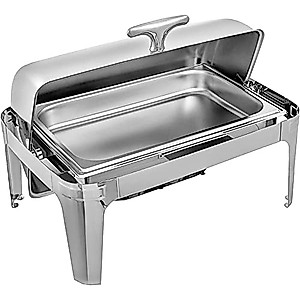 UZOURI Stainless Steel Chafing Dish, Chafing Dish Set Food Warmer Buffet with 2 Chafing Dish Methanol Gel Fuel, for Buffet Catering Kitchen Party