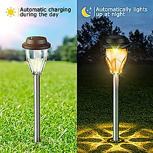 ELECLINK Solar Outdoor Lights 2 Pack, Color Changing & Warm White LED Solar Outdoor Decorative Lights for Christmas, Waterproof Solar Powered Garden Lights for Yard Pathway Holiday Festival Decor