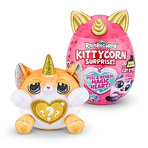 Rainbocorns Kittycorn Surprise Series 1 (Exotic Cat) by ZURU, Collectible Plush Stuffed Animal, Surprise Egg, Sticker Pack, Jelly Slime Poop, Ages 3+ for girls, Children