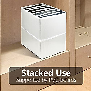 Wardrobe, Clothes, Closet Home Organizer, 7 grid divider, White, 2 pack, for Pants, Jeans, T shirts, Leggings, Foldable Clothes