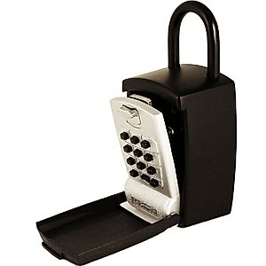 KeyGuard SL-501 Punch Button Large Capacity Key Storage Shackle Lock Box, Black Finish
