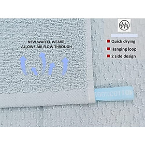 ANEWAY Hand Towels for Bathroom 100% Cotton Soft Absorbent Hand Towel Set, 13 x 29 Inches (Cerulean Blue, 4 Pack)