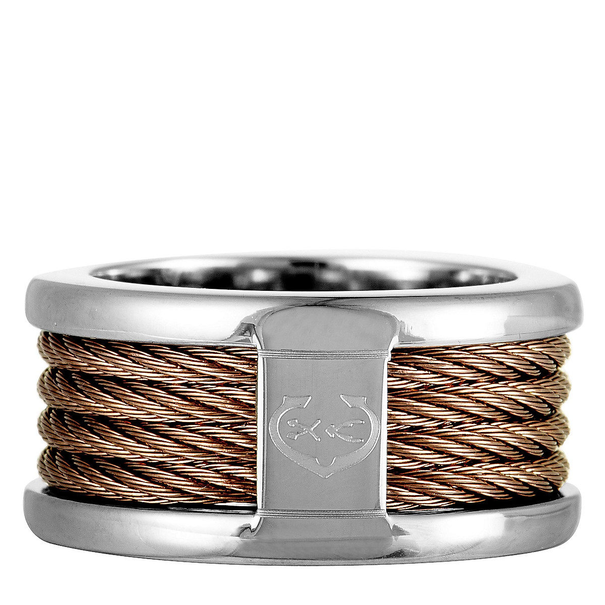Charriol Forever Stainless Steel and Bronze PVD Cable Band Ring