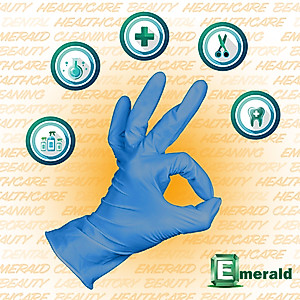 Emerald Nitrile Exam Gloves - Medical Grade Powder Free Latex Free Disposable Multipurpose Food Safe - 3.5 mil, Medium
