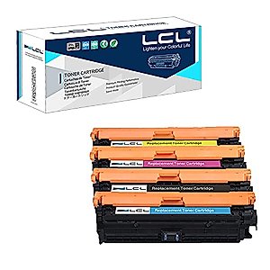 LCL Remanufactured Toner Cartridge Replacement for HP 307A CE740A CE741A CE742A CE743A CP5225 CP5225dn CP5225n (4-Pack Black Cyan Magenta Yellow)