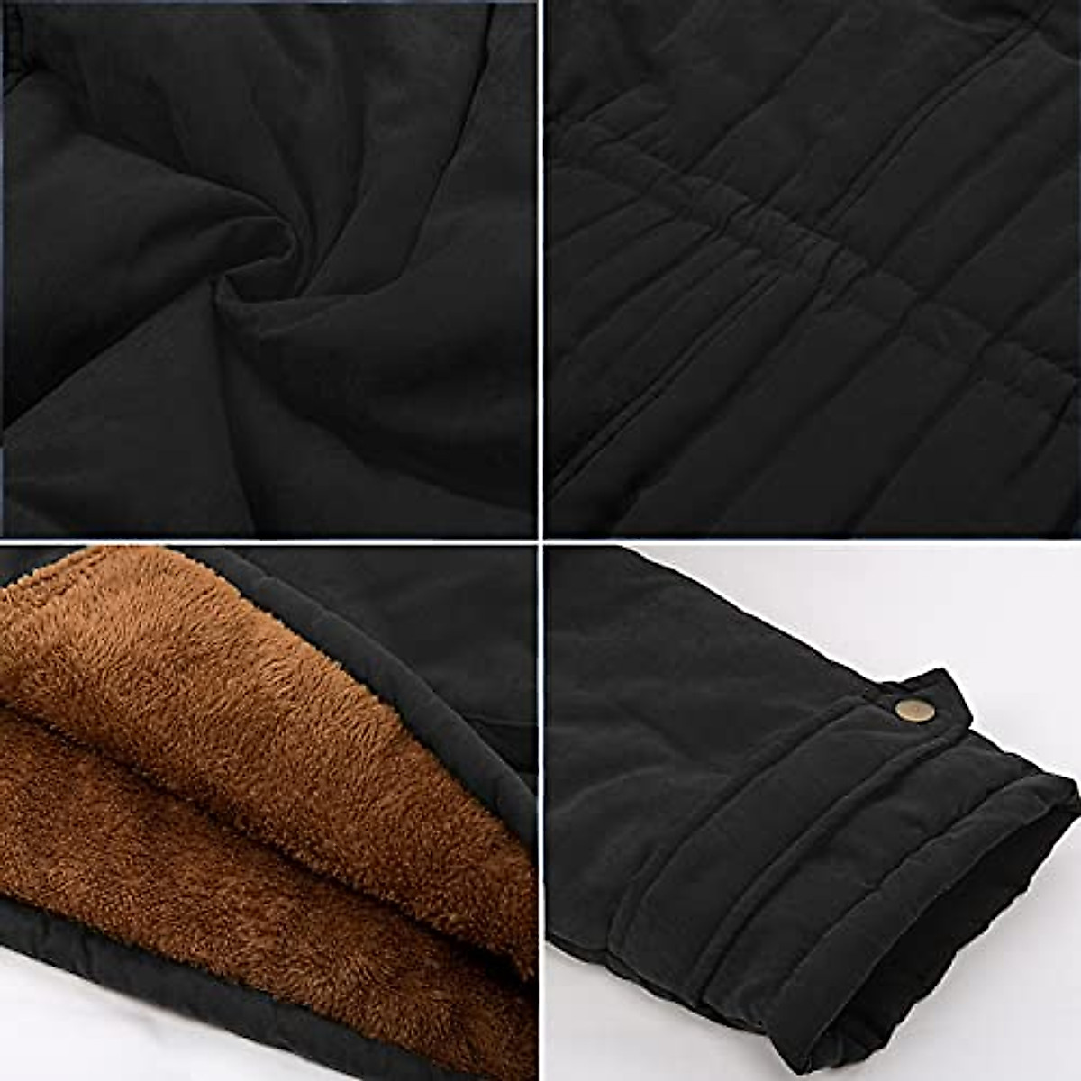 Hanna Nikole Women's Down Jacket with Faux Fur Trim Hood Plus Size Parkas Coats Black 22W