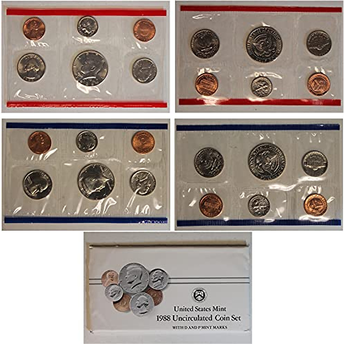 1988 United States Mint Uncirculated Coin Set (U88) in Original Government Packaging