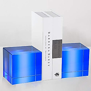 LONGWIN Crystal Bookends Decorative Heavy Duty Book End for Shelves Non Skid Bookends Book Stopper for Heavy Books - Teacher Appreciation Gifts Pack of 1 Pair