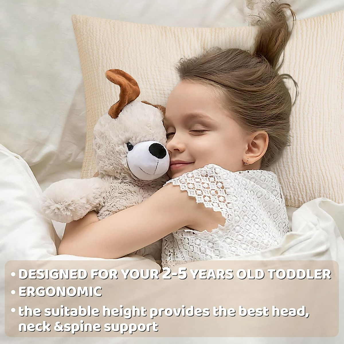 Pro Goleem Toddler Pillow with Cotton Pillowcase 13x18 Soft Toddler Pillows for Sleeping Kids Pillow Child Pillow Machine Washable Perfect for Crib, Bed, Toddler Cot and Travel (Animal Printed)