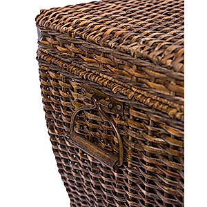 BIRDROCK HOME Rattan Peel Storage Cube with Removable Lid - Spacious Woven Organizer for Shelves - Natural Brown Decorative Cubby for Shoes, Books, Home Decor, and Office - Stylish 16.5 Inch Square