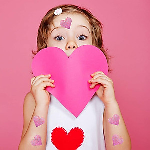 Glitter Pink Heart Stickers 1inch Valentine's Day Love Decorative Labels Roll Gift Set 1000PCS Sparkly Adhesive Decorations Accessories for Envelopes Crafts Wedding Anniversaries (1 Inch 1000pcs)