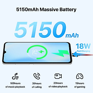 UMIDIGI F3 (8GB+128GB) Unlocked Cell Phone, NFC, Android11, 6.7inch HD Full Screen, 5150mAh Battery, Smartphone with Sony 48MP AI Triple Camera, 18W Fast Charging, Dual SIM