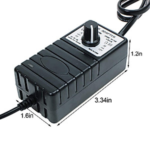 AUTOTOOLHOME AC to DC Adjustable Power Supply 0-12V 1A Universal Power Adapter Motor Speed Controller Variable VoltageCharger Adapter