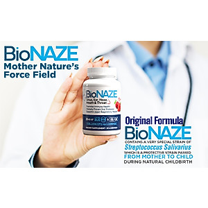 Bionaze Oral Probiotic K12 & BL-04 for Sinus, Tonsil Stones, Bad Breath, Post Nasal Drip, Throat, Mouth, Teeth & Gut - Improve Oral & Respiratory Health. Clinically Proven Oral Probiotic Strains 30 ct