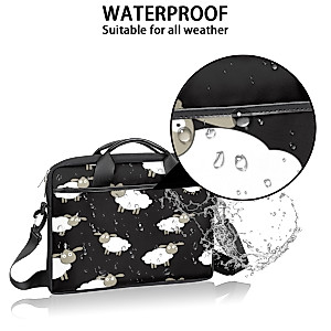 Sheep Laptop Computer Bag Waterproof Shoulder Messenger Bag 13-15 inch Durable Laptop Tote Bag with Shoulder Strap Handle Lightweight Crossbody Briefcase