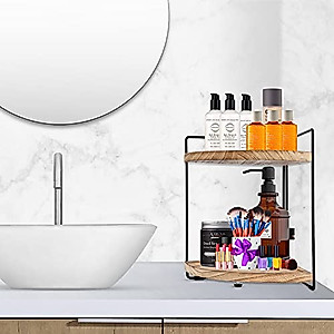 2-Tier Corner Storage Shelf for Bathroom Counter Organizer, Bathroom Trays for Counter Vanity Organizer