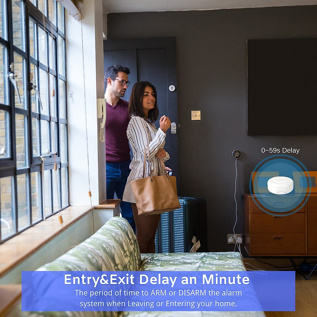 SKK Home Security System (2nd Gen), 9-Piece Wireless Alarm System Kit, Compatible with Alexa, DIY No Monthly Fee, for House Apartment Office