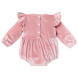 1st Birthday Snowflake Outfit Baby Girl Velvet Romper Infant Newborn Toddler First Birthday Outfits Bodysuit Headband Socks Cake Smash Christmas Fall Winter Clothes Onederland Photo Shoot Supplies