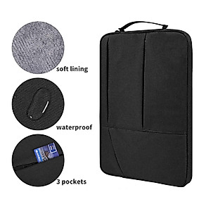 Drawing Tablet Case Carrying Bag with Artist Glove Graphics Tablet Sleeve Protective Bag for Huion H610 Pro, HS610, HS611, Xp-Pen Deco 01, Star 06, Ugee M708 and VEIKK A30, A50 (Black)