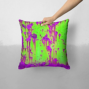 iiRov Lime Green Metal with Hot Purple Rust - Custom Decorative Home Decor Indoor or Outdoor Throw Pillow Cover for Sofa, Bed or Couch Cushion (Pillow CASE Cover ONLY)