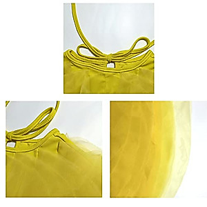 Chiffon Blouses for Women Casual - Solid Short Sleeve Mesh Tulle Blouse Puffy Layered Short Tops Party Prom XX-Large