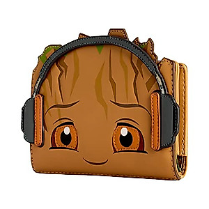 Loungefly Marvel: Guardians of The Galaxy - Groot with Headphones Wallet, Amazon Exclusive, Multicolor (MVWA0189)