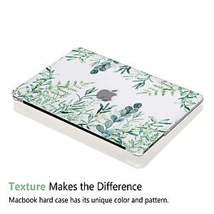 iDonzon Case for MacBook Air 13 inch M1 A2337 A2179 A1932 2022-2018 Release, 3D Effect Matte Clear Hard Cover & Keyboard Cover & Screen Protector Compatible with Air 13.3 Touch ID, Green Plants