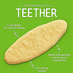 Happy Family Baby Gentle Teethers Organic Teething Wafers , 0.14 Ounce Packets (Box of 12) Soothing Rice Cookies for Teething Babies Dissolves Easily Gluten Free No Artificial Flavor