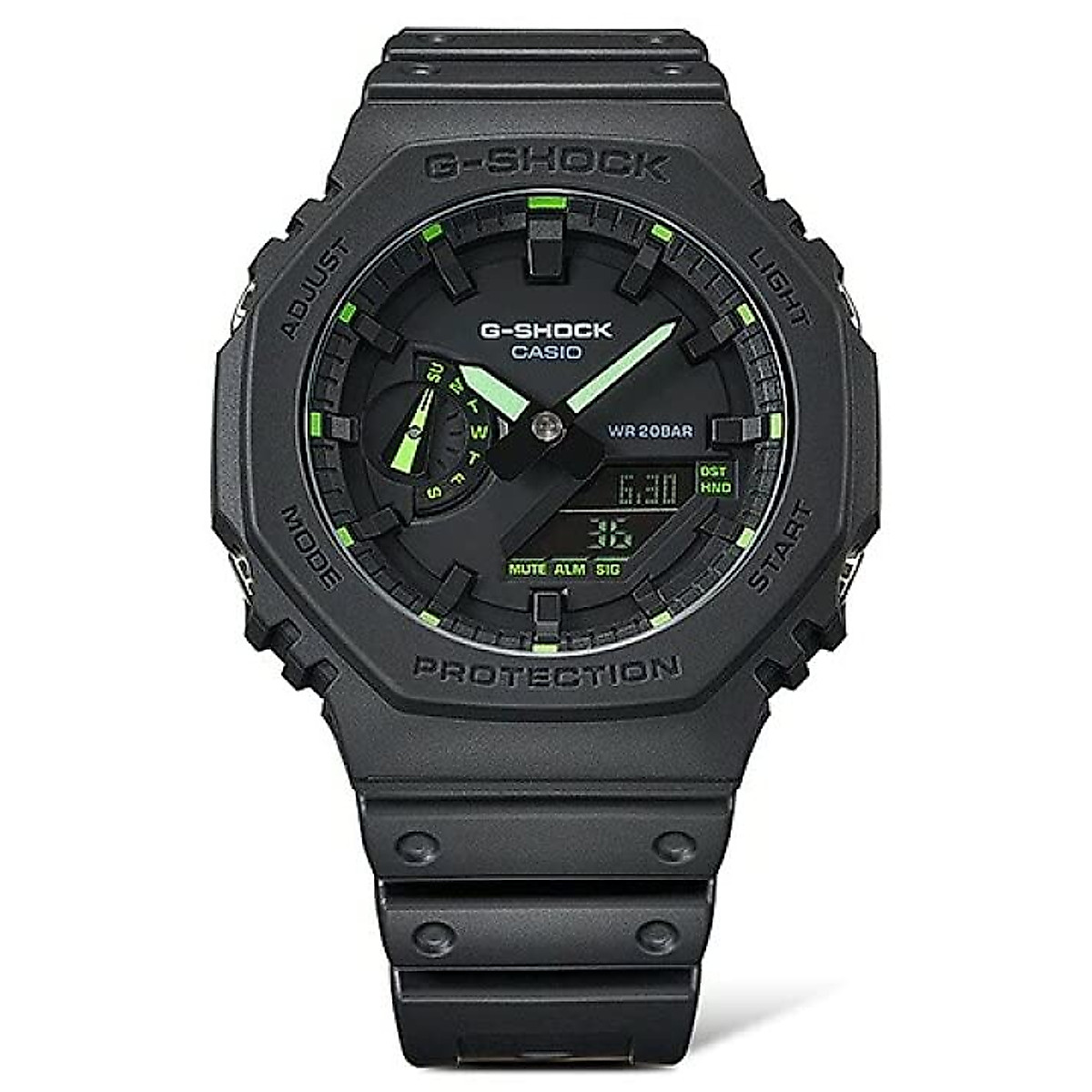 G-Shock GA2100-1A3 Neon Accent Watch, Green